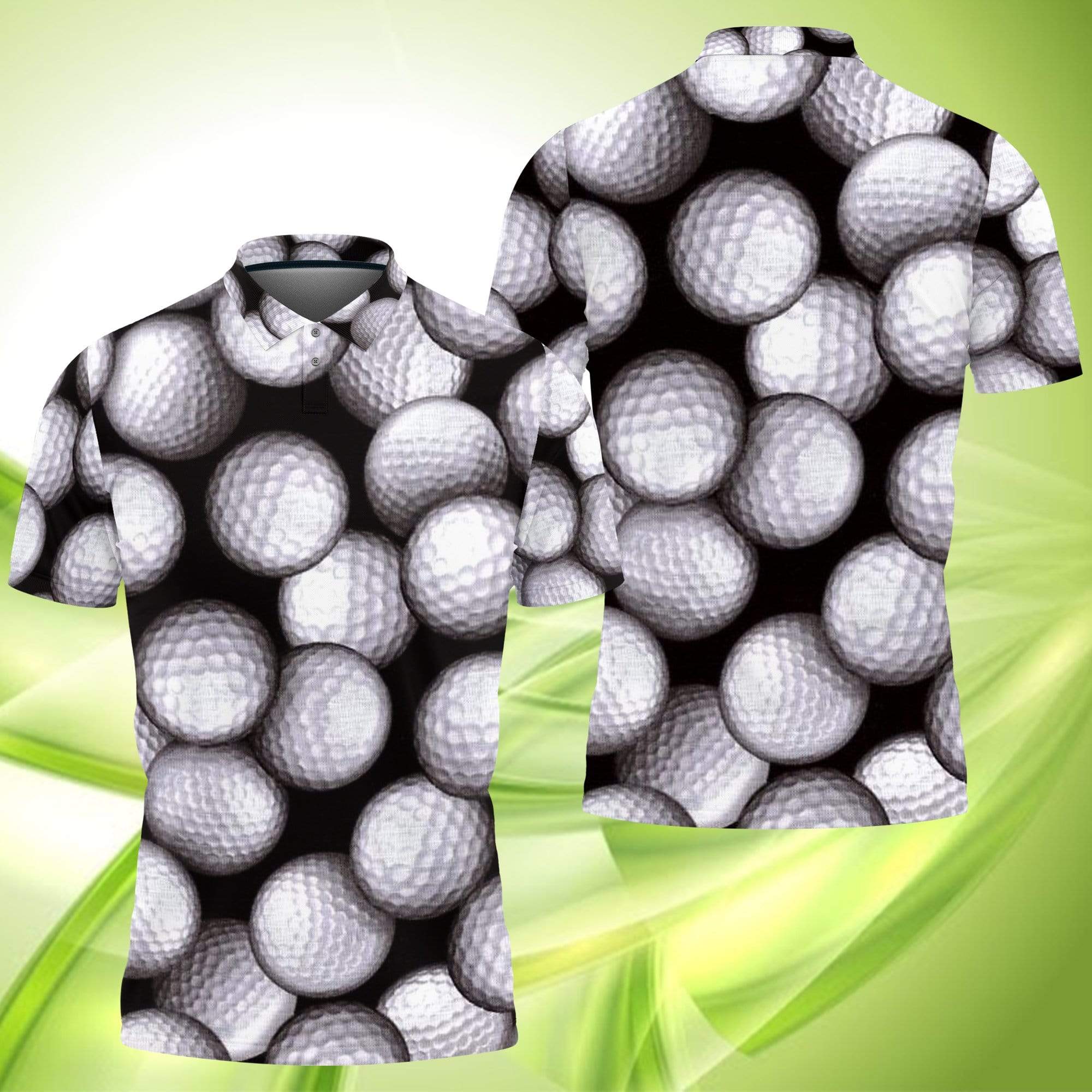 B&W Golf Pattern Polo Shirt - Bluefink