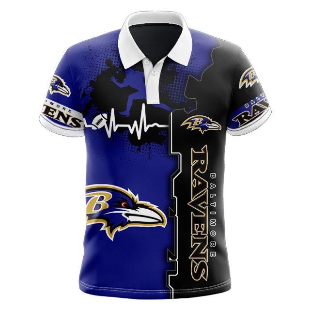 Baltimore Ravens Beating Curve Polo Shirt - Bluefink