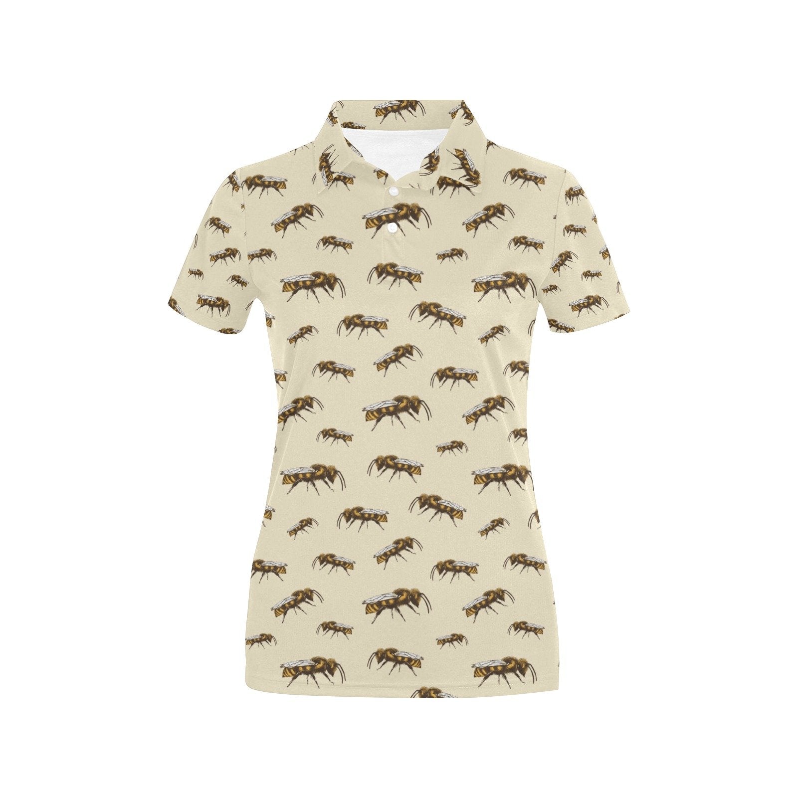 Bee Print Design Women's Polo Shirt - Bluefink