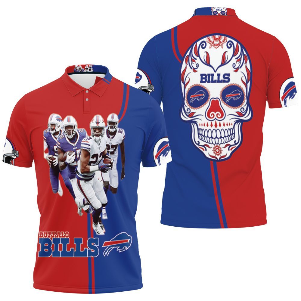 Buffalo Bills 2021 Afc East Division Champions Poco Loco Skull 3D Polo Shirt - Bluefink