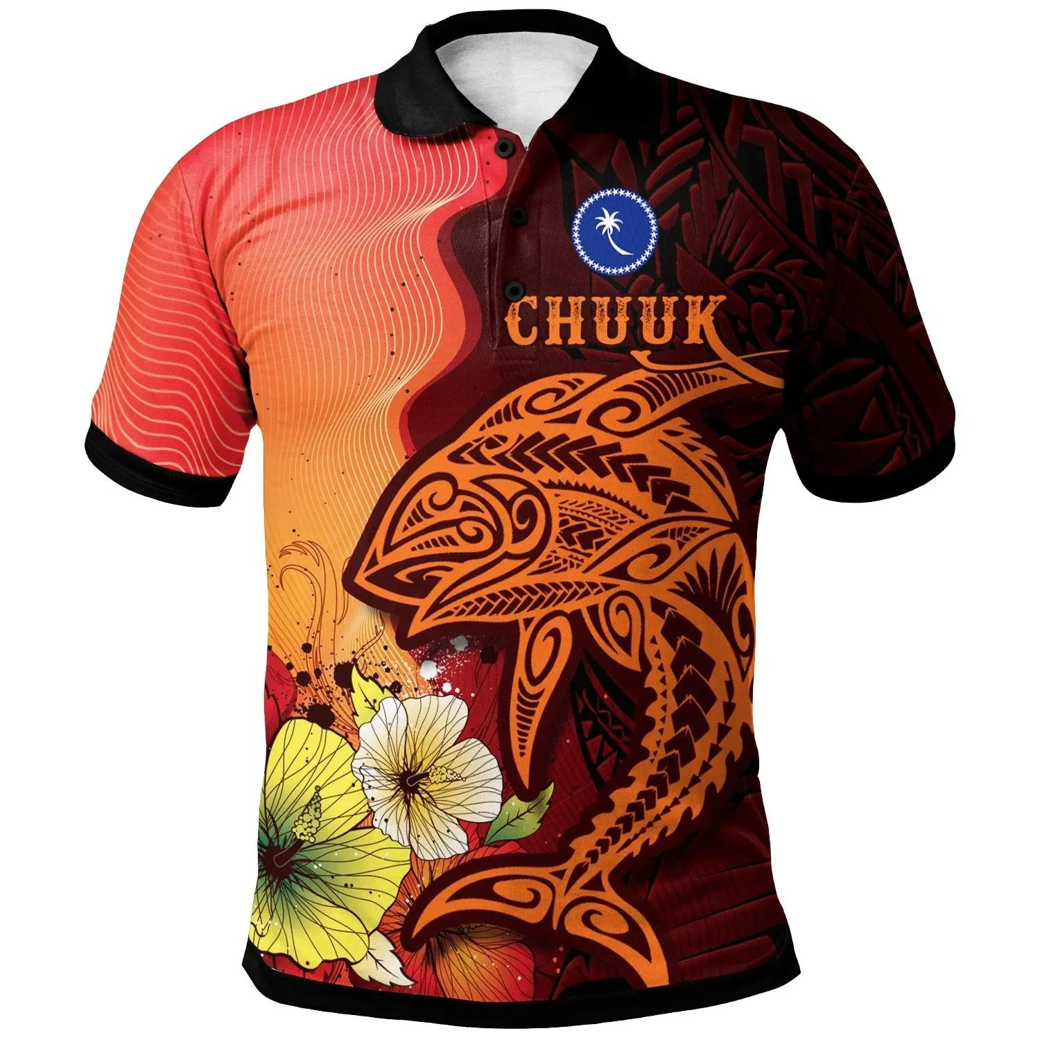 Chuuk Polo Shirt - Tribal Tuna Fish - Bluefink