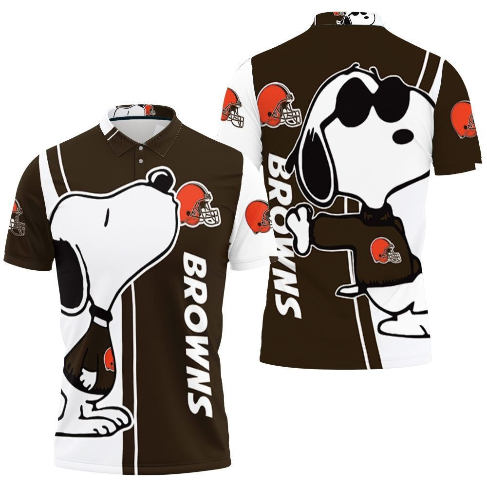 Cleveland Browns Snoopy Lover 3D Printed Polo Shirt - Bluefink