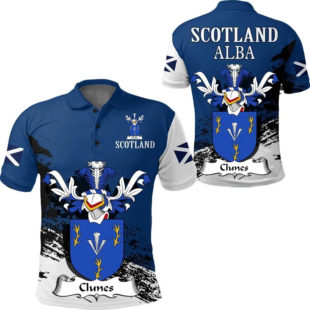 Clunes Scottish Family Crest Scotland Special Polo Shirt - Golf Shirt ...