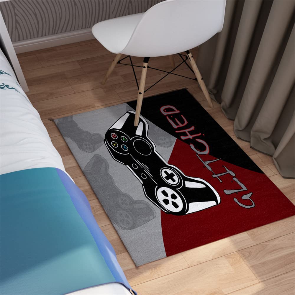 Colorful Gamer Rugs for Game Room Living Room with Modern Design - Bluefink