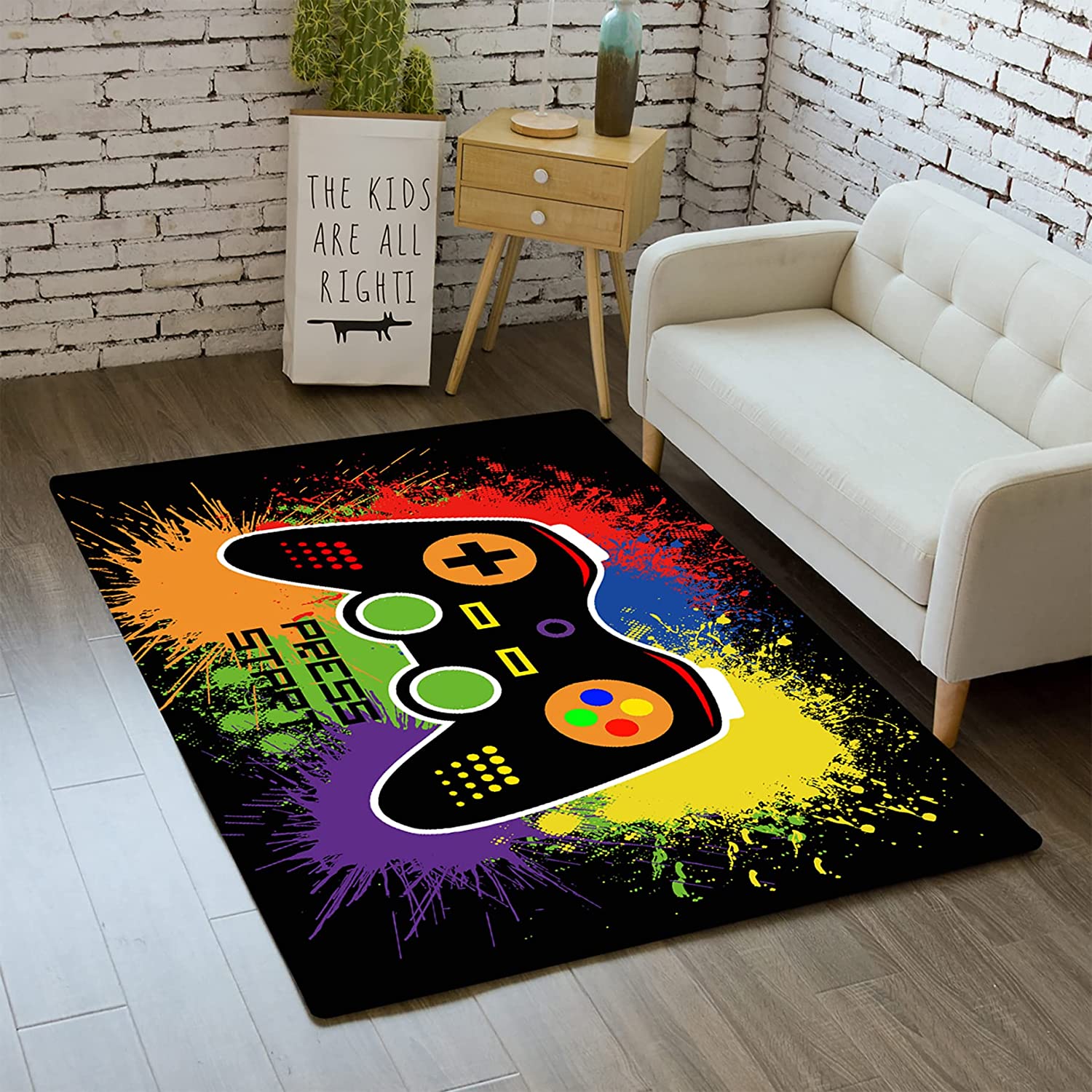Colorful Gaming Area Rugs for Teen Boys - Video Game Controller Design ...