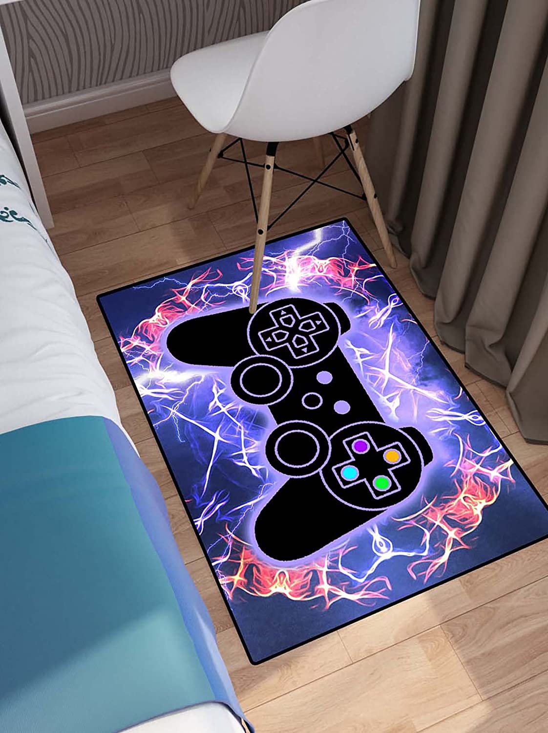 Cool Area Rugs Teen Boys: Video Game Controller Gamepad Art with 3D ...
