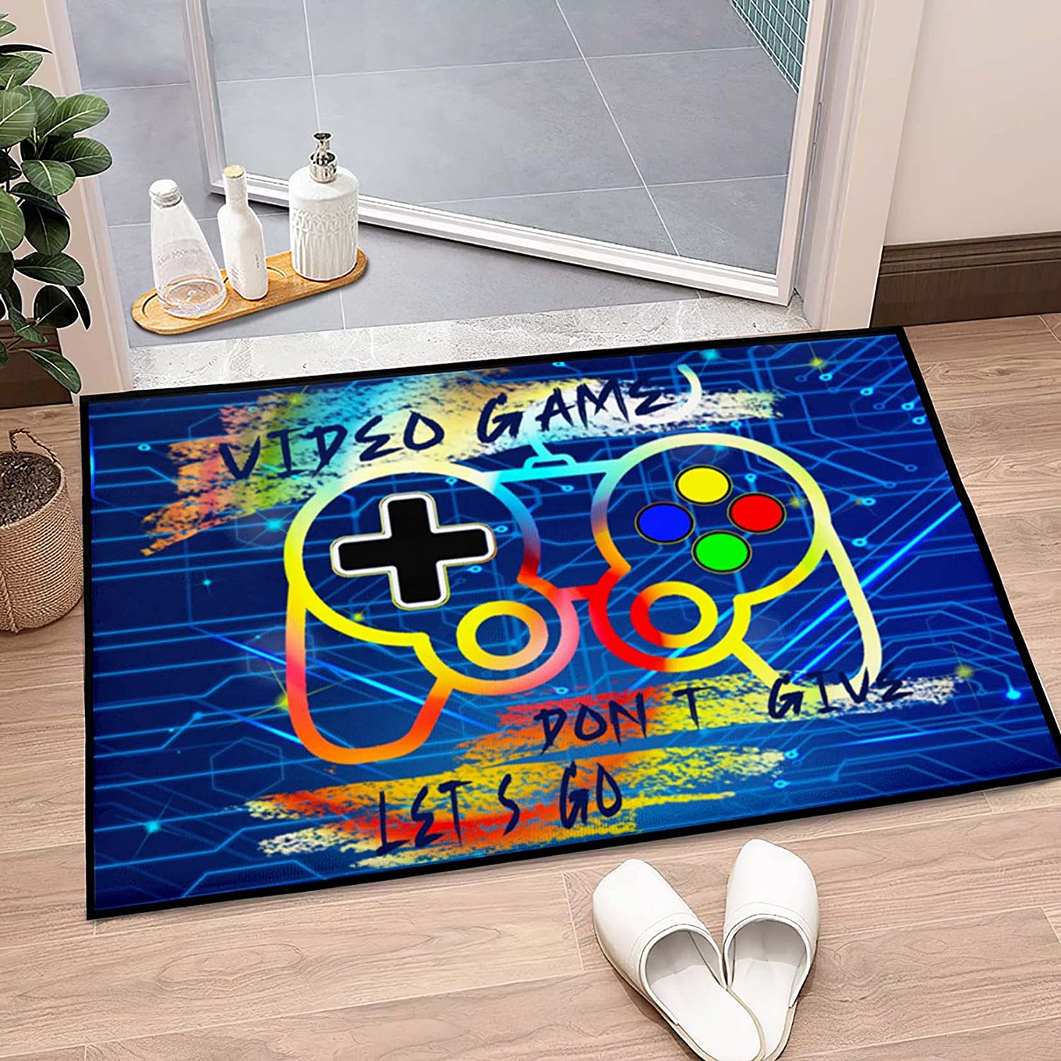 Custom Gamer Rug for Bedroom and Living Room: Game Room Themed Area ...