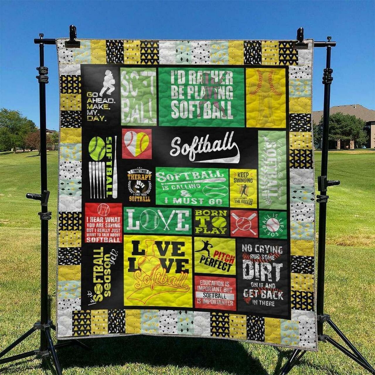Custom Softball Quilt Bedding Set Blanket for Home Decor and Picnics ...