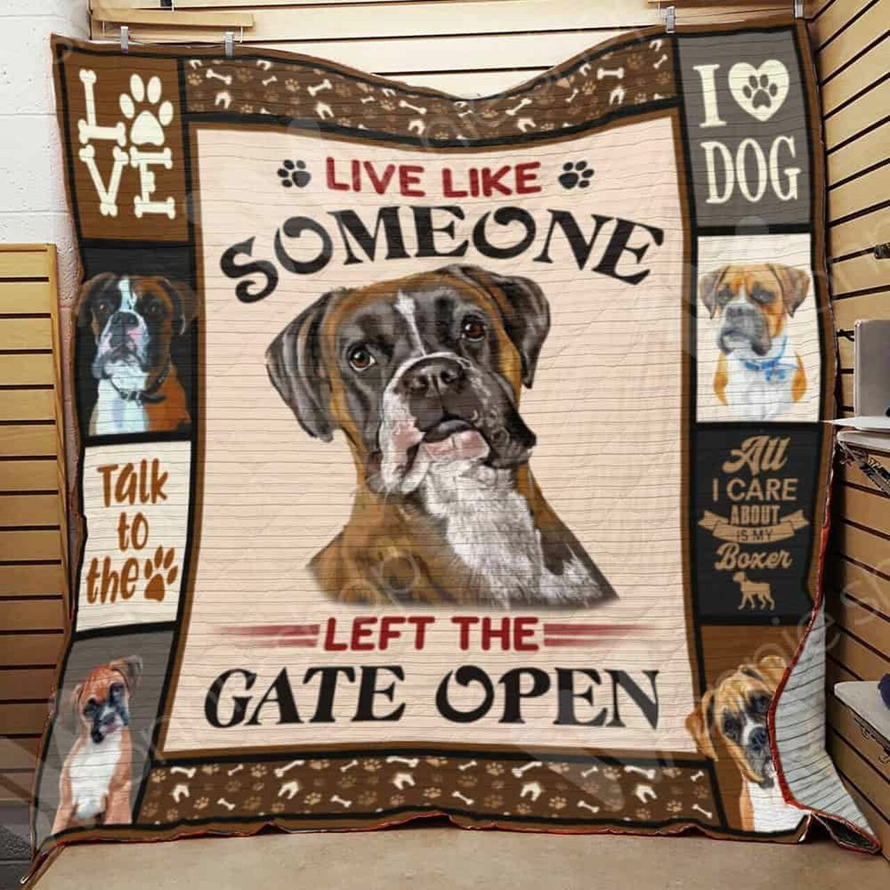 Customizable Boxer Dog Quilt Blanket Bedding Set for Home Decor and ...