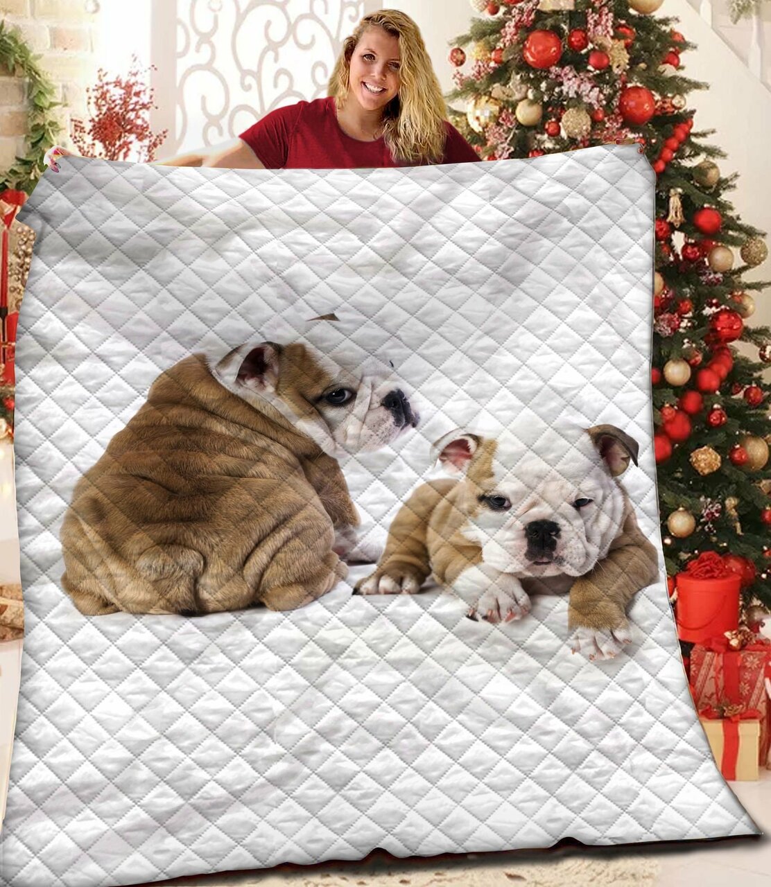 Customize Your Bulldog Quilt Bedding Set with Your Name or a Favorite ...