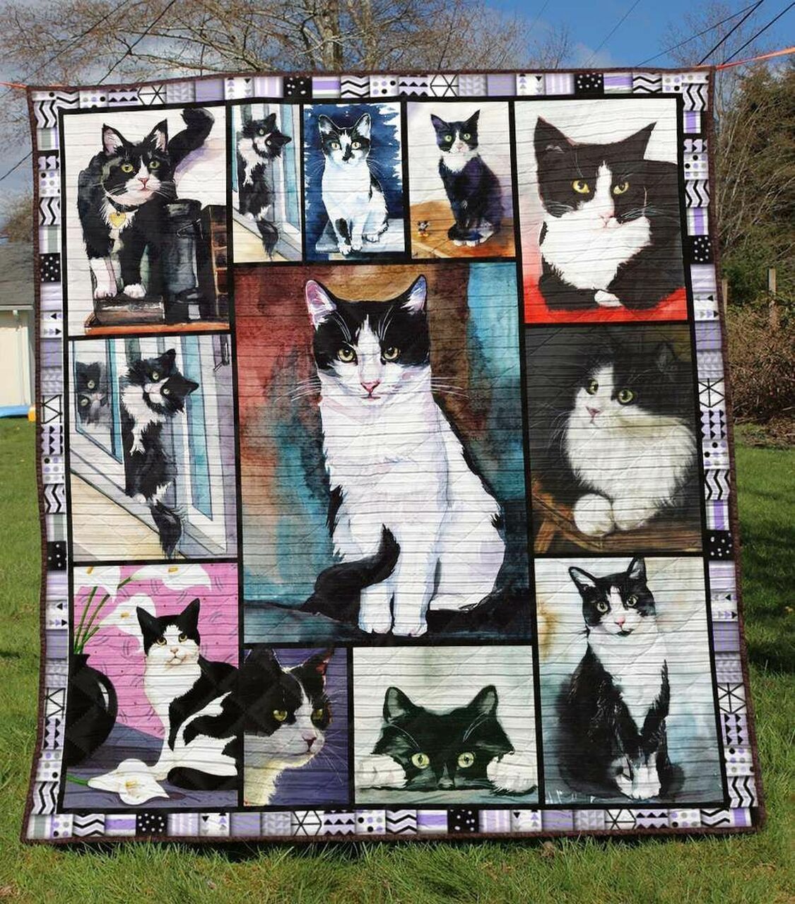 Customized Cat Quilt Bedding Set with Personalized Name for Unique ...