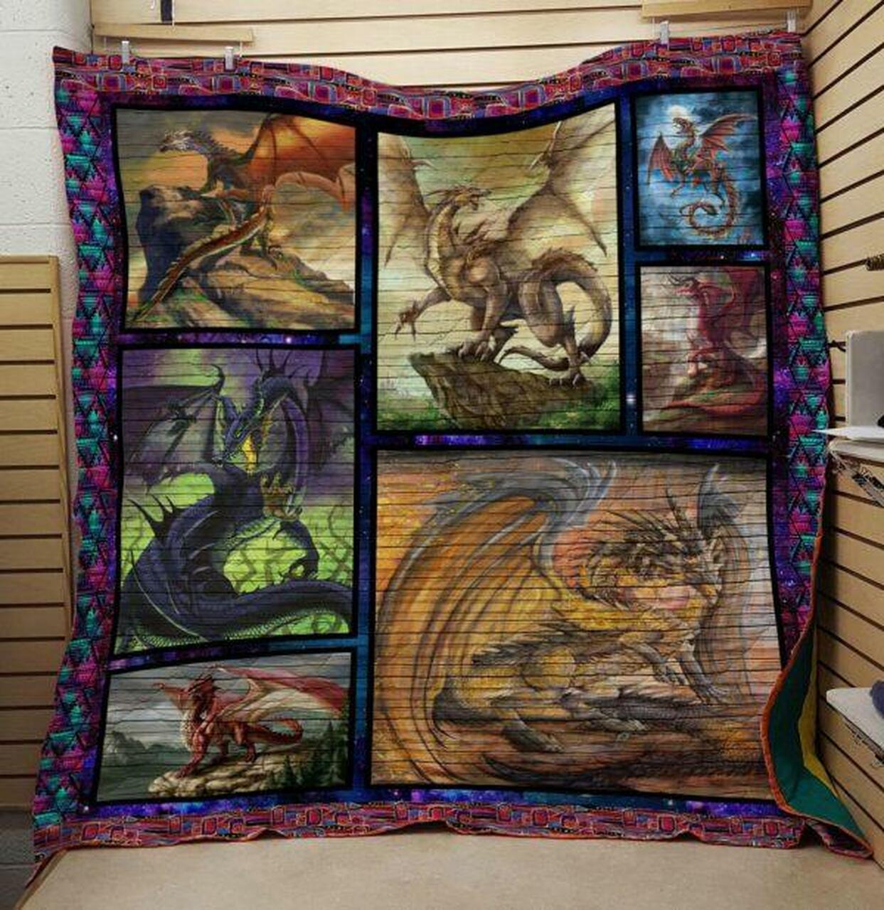 Dragon Themed Quilt Bedding Set for Personalized Family Gifts - Bluefink