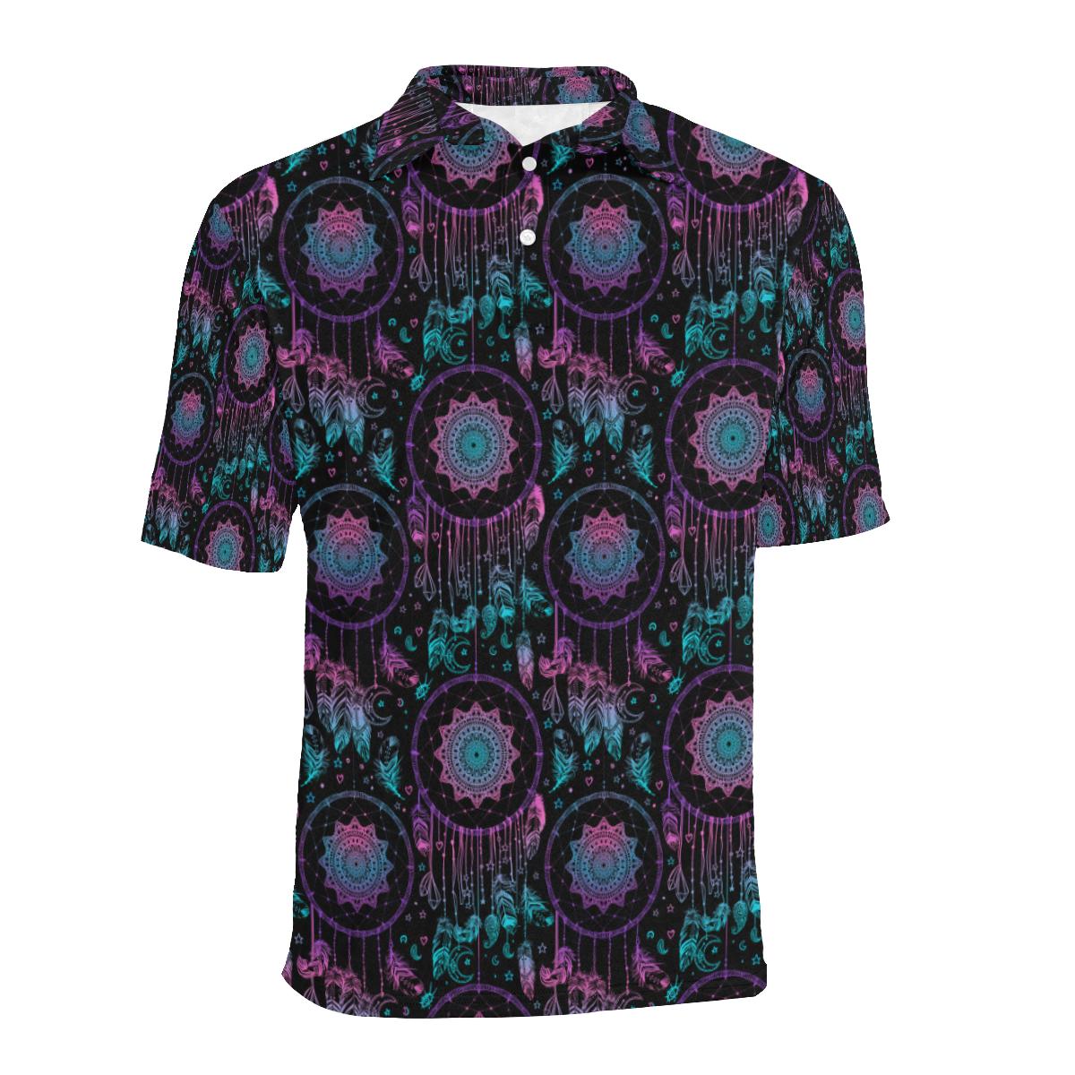 Dream Catcher Boho Mandala Men Polo Shirt - Bluefink