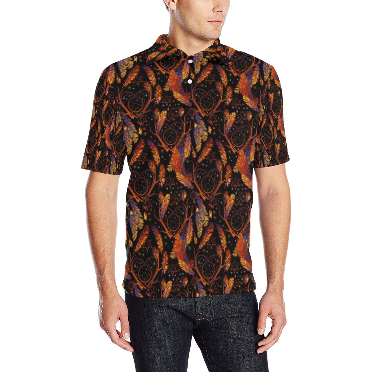 Dream Catcher Native American Design Men Polo Shirt - Bluefink