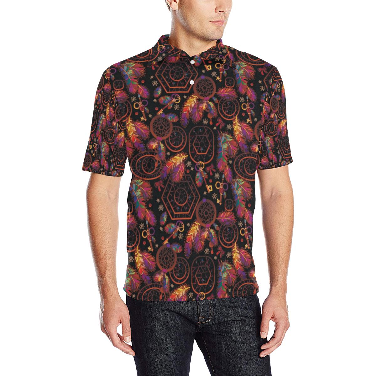 Dream Catcher Native American Men Polo Shirt - Bluefink
