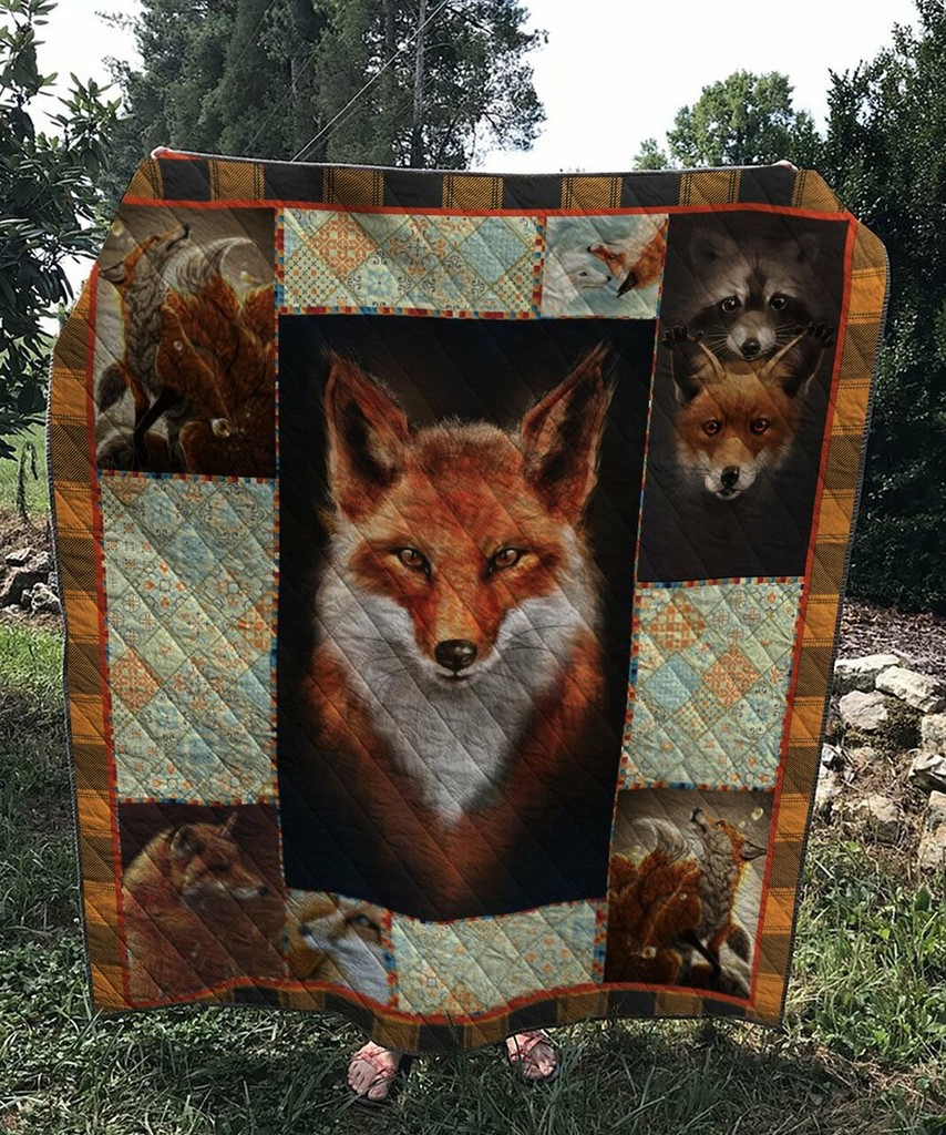 Personalized Fox Quilt Bedding Set for Home Decoration and Picnic ...