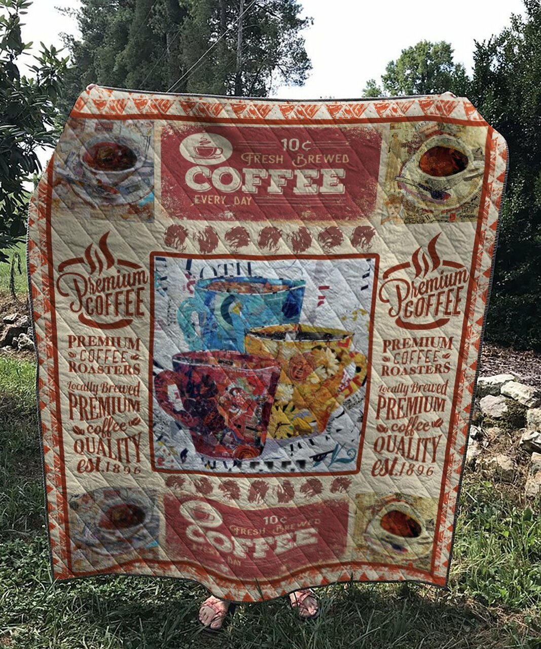 Fresh Brewed Coffee Every Day Quilt Blanket Bedding Set - Great for ...