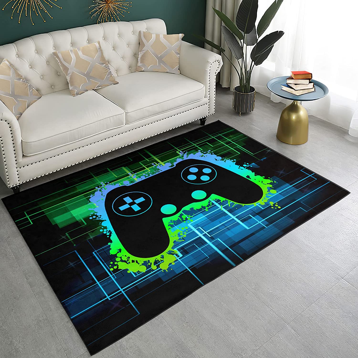 Gamepad Controller Standing Floor Pad Rugs Yoga Mat, Video Games Room ...