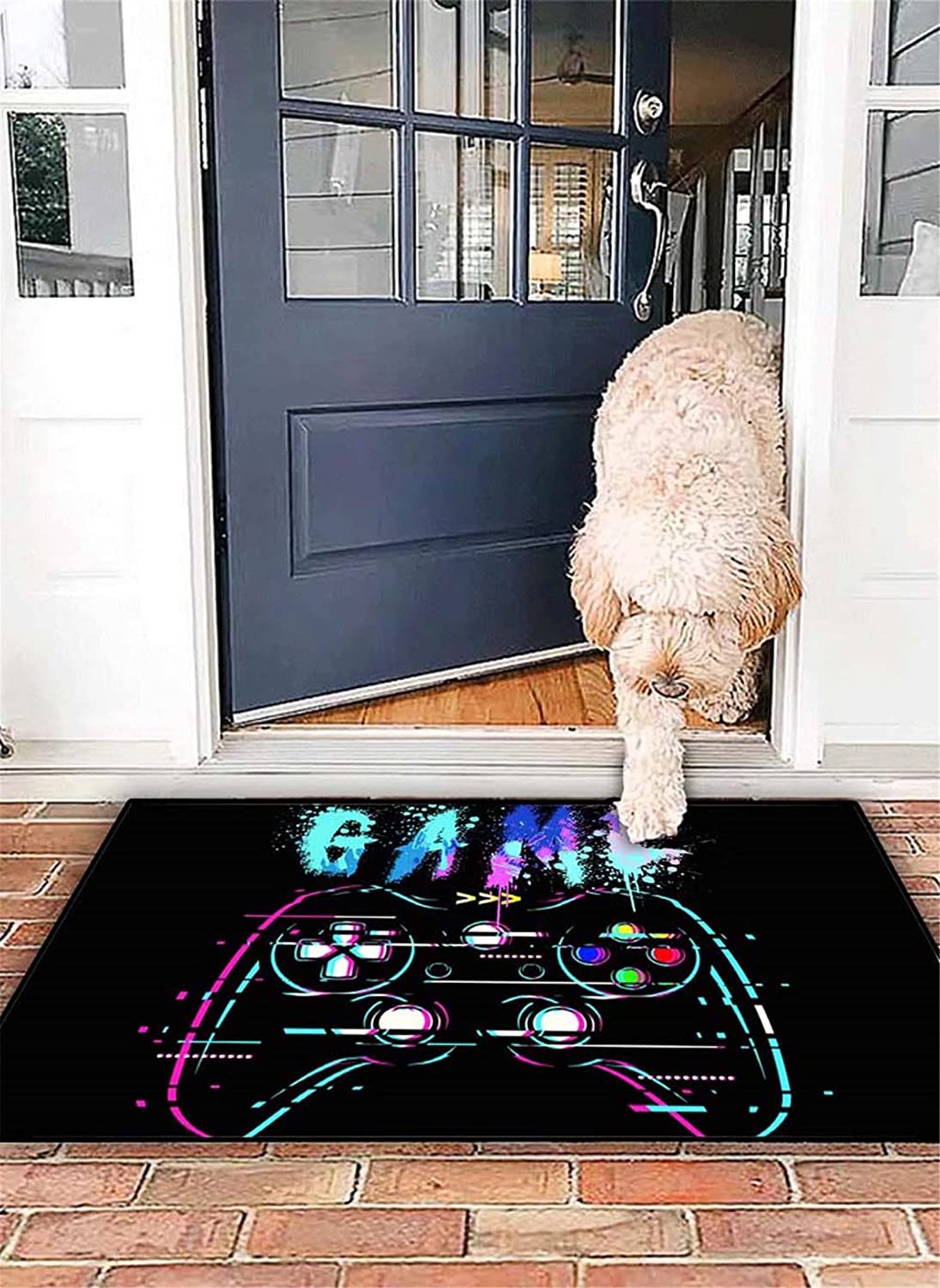 Gamer Floor Rugs for Living Room and Kids Bedroom - Black Gaming Art ...