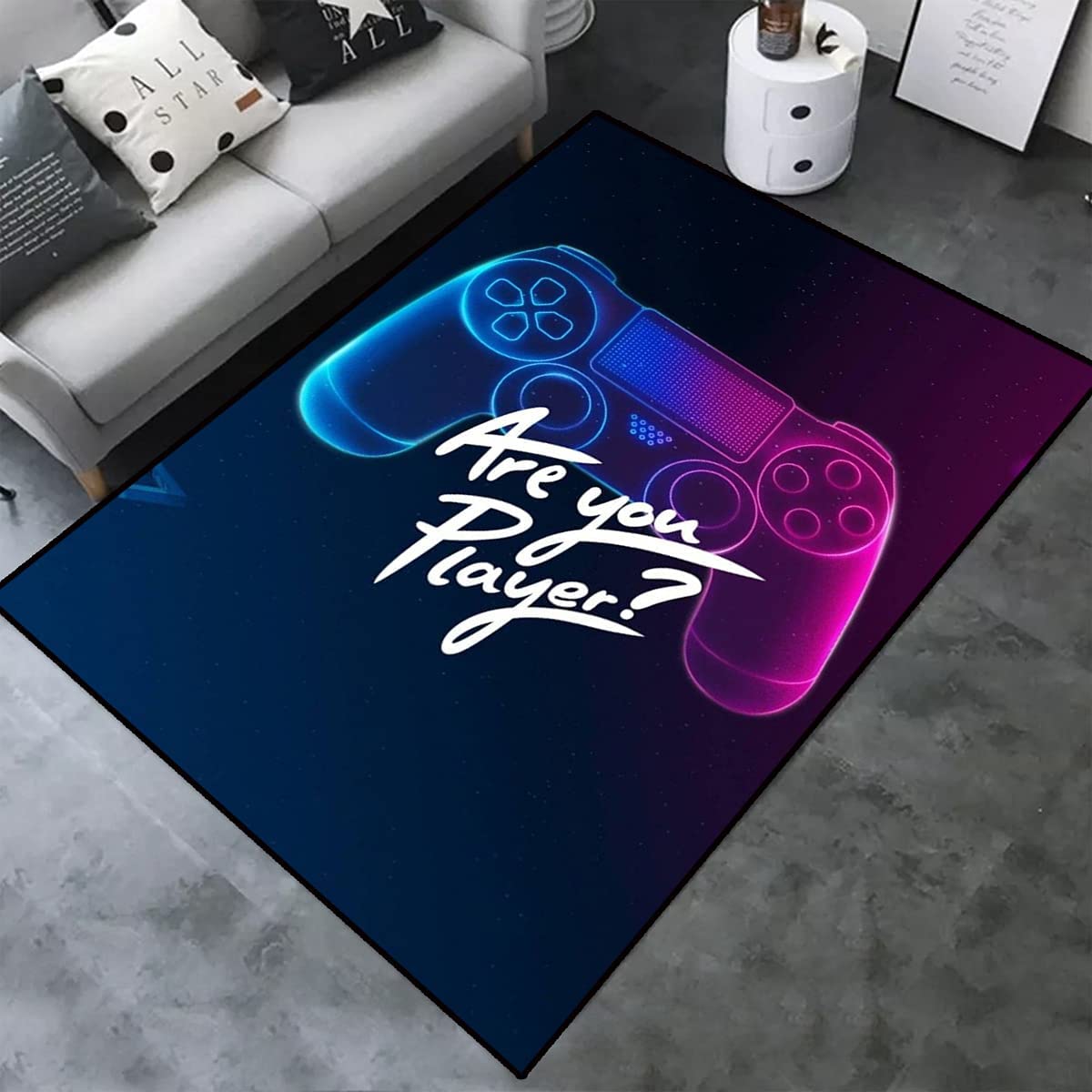 Gaming Rug for Bedroom and Living Room Decor, 3D Gamer Carpet with Game ...