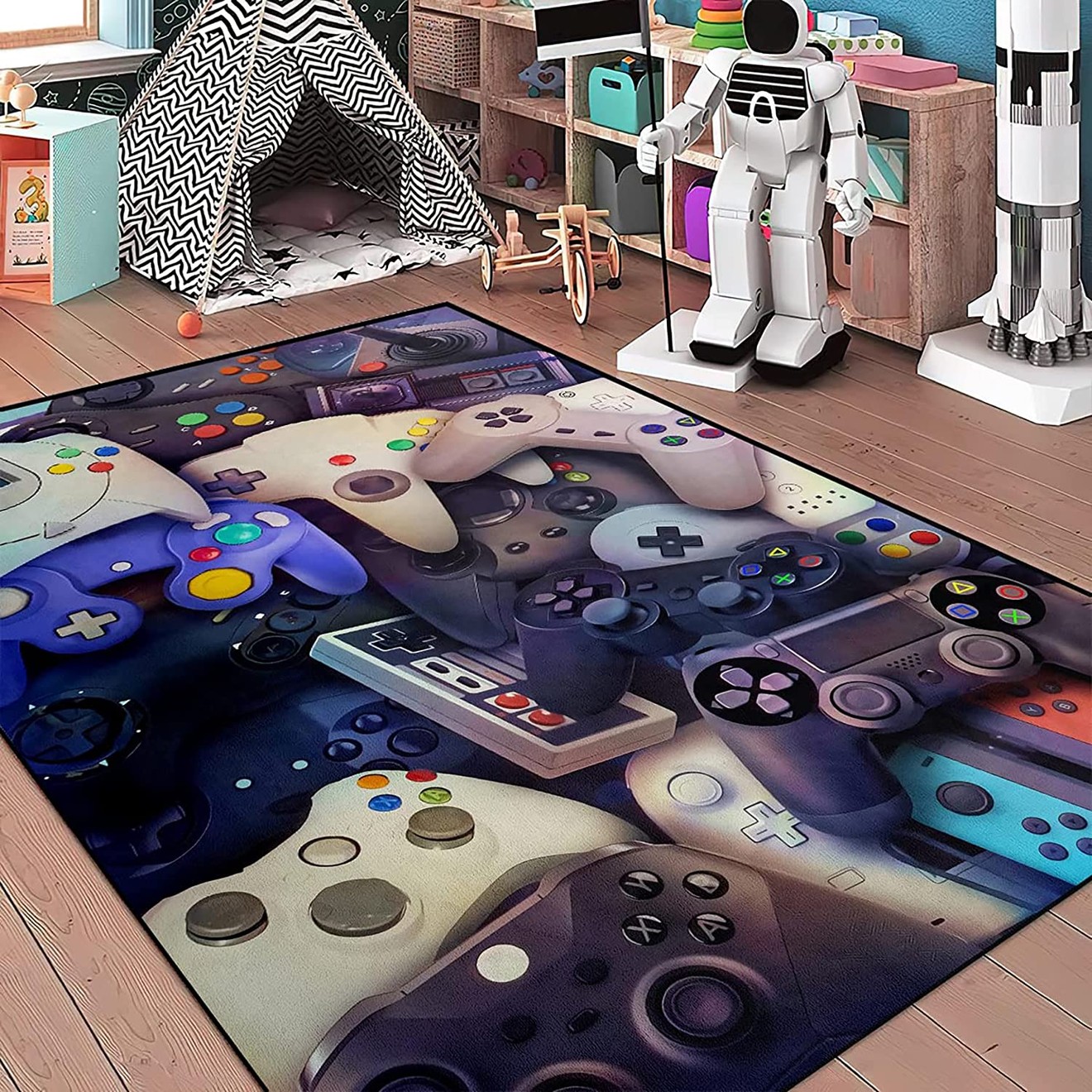 Gaming Rug with Controller Player Video Game for Bedroom and Living ...