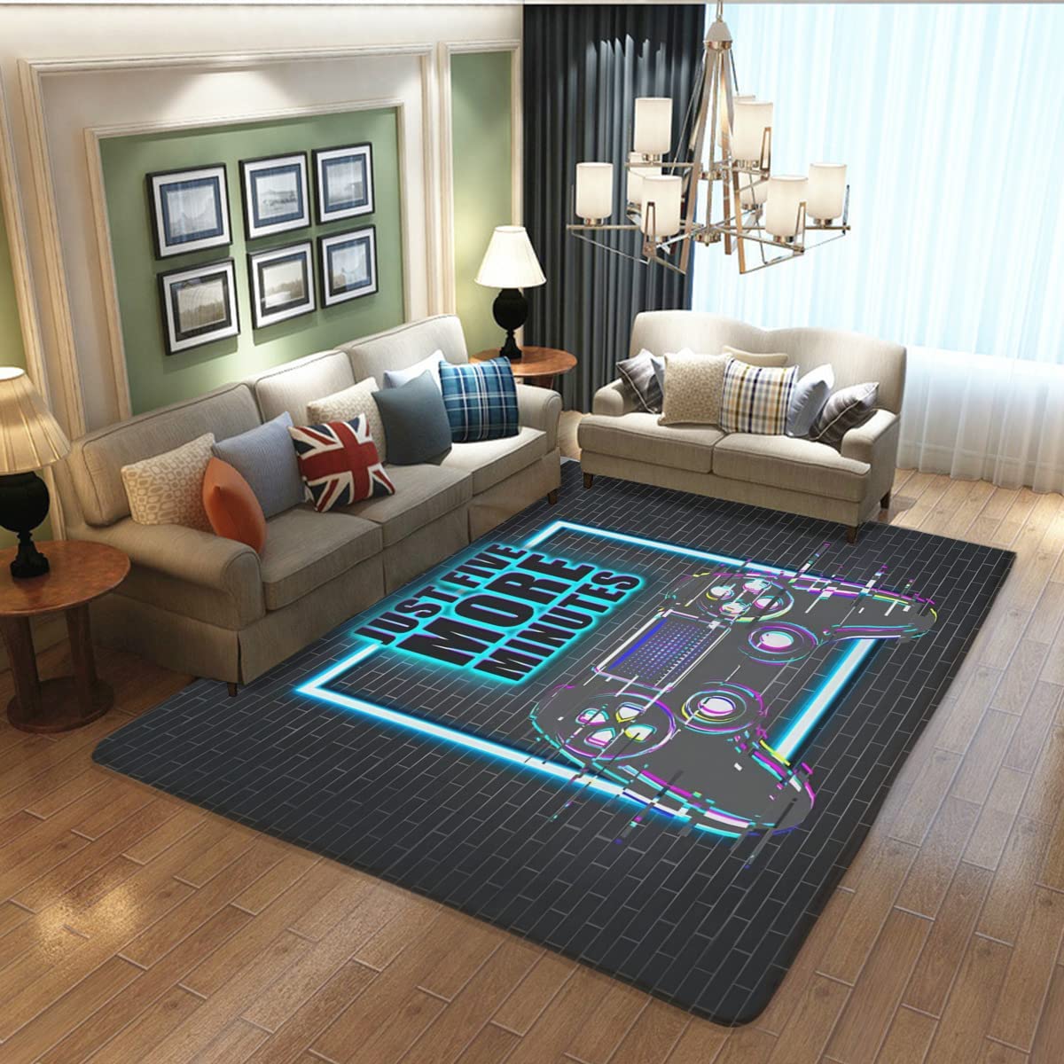 Gaming Rugs for Teen Boys Bedroom - Non Slip Floor Mat with Game ...