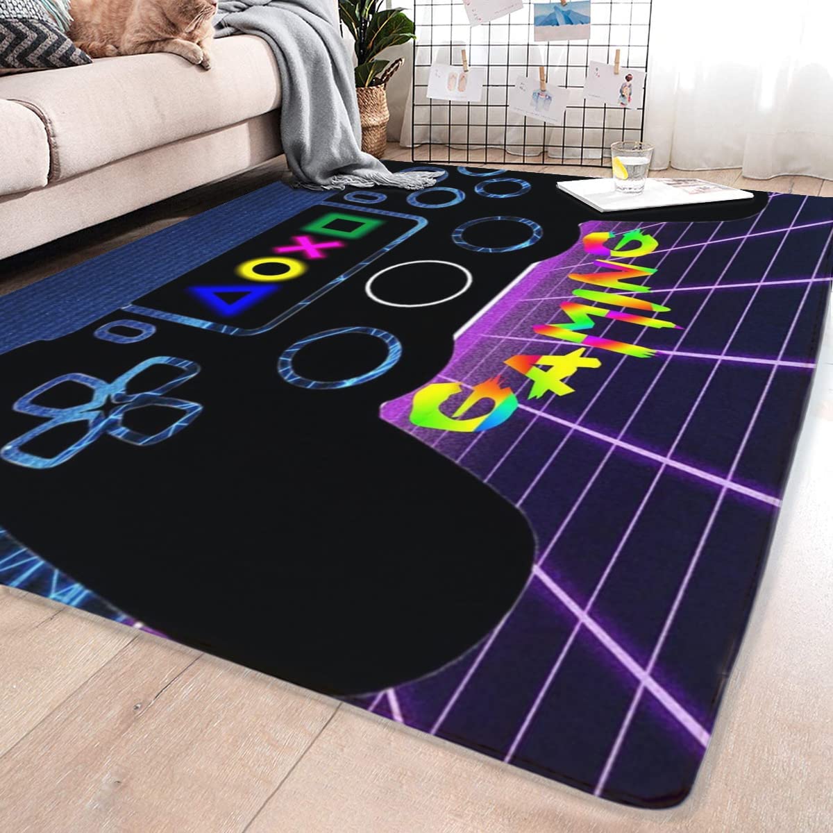 Gaming Throw Rugs for Boys Play Mat Carpet with Video Game Controller ...