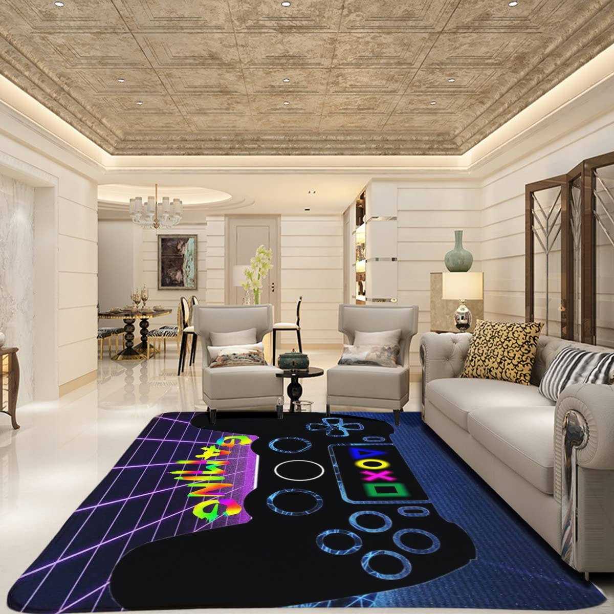 Gaming Throw Rugs for Boys Play Mat Carpet with Video Game Controller ...