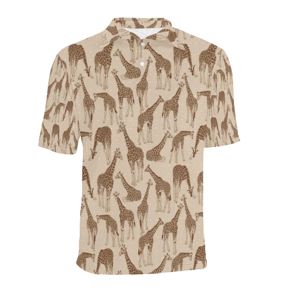 Giraffe Pattern Design Print Men Polo Shirt - Bluefink