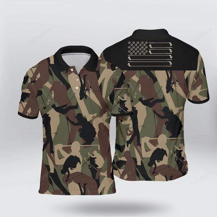 Golf Player Camo Polo Shirt - Bluefink