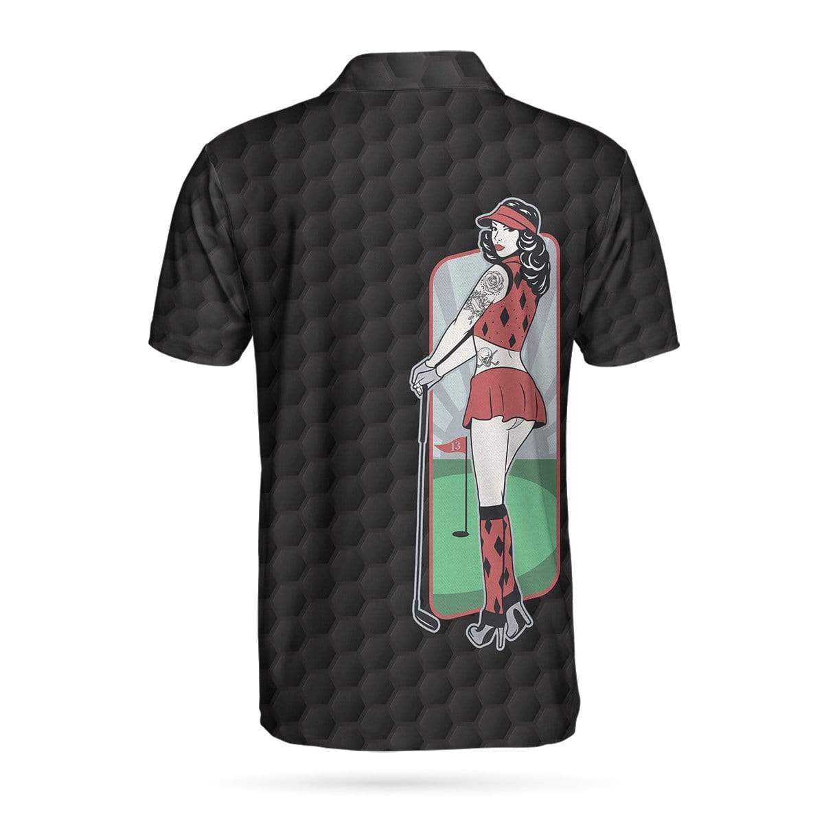 Golf Sexy Vintage Girl Who's Your Caddy Polo Shirt - Bluefink