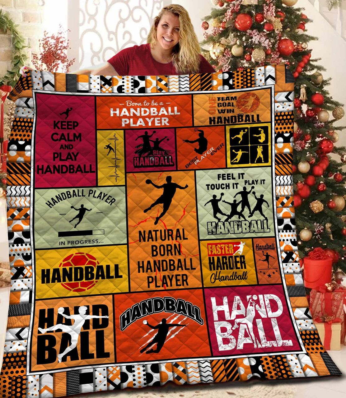 Handball Quilt Bedding Set Bedroom Decor, Gifts for Family - Bluefink