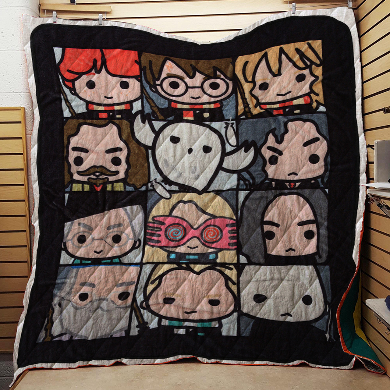 Harry Potter Chibi Character Squares Plush Throw Quilt Bedding Set ...