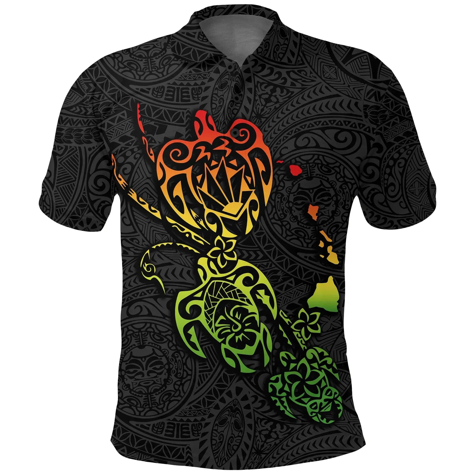 Hawaii Turtle Polo Shirt, Polynesian Golf Shirt K4 - Bluefink
