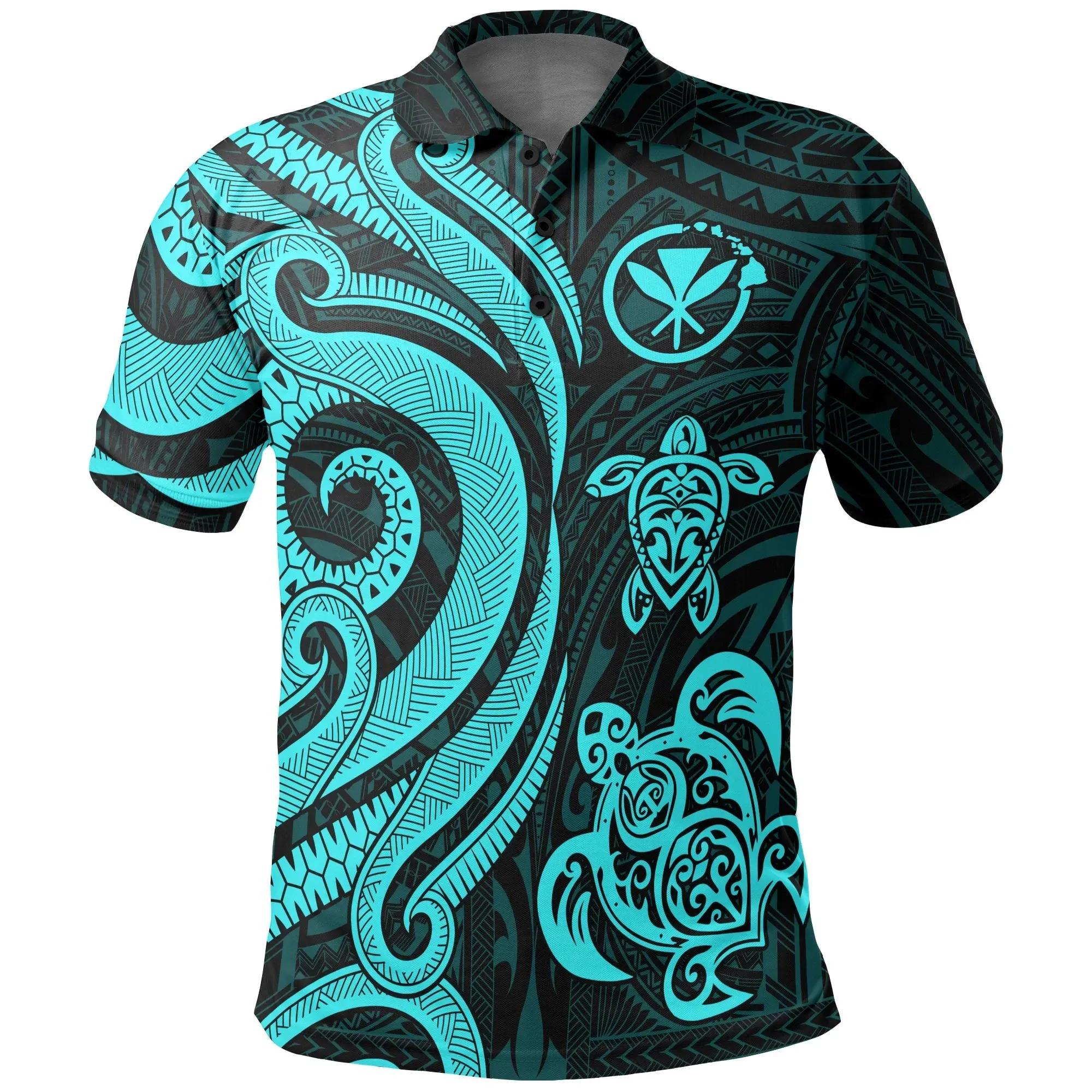 Hawaii Turtle Polo Shirt Summer Gift, Polynesian Tattoo Golf Shirt ...