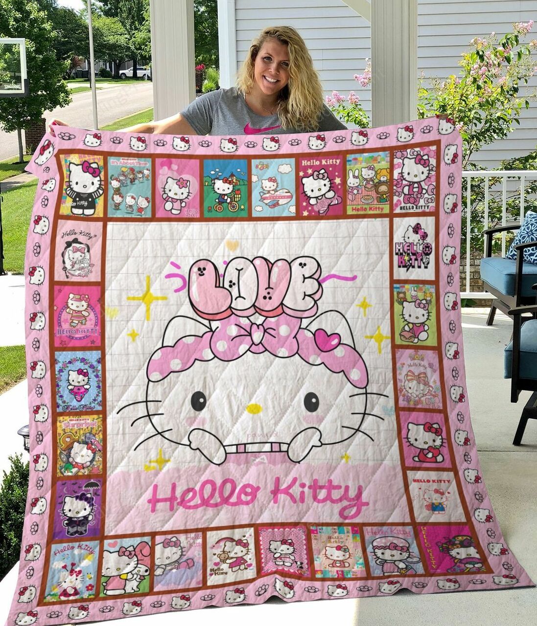 Hello Kitty Quilt Bedding Set Blanket Gifts Birthday Christmas Hello ...