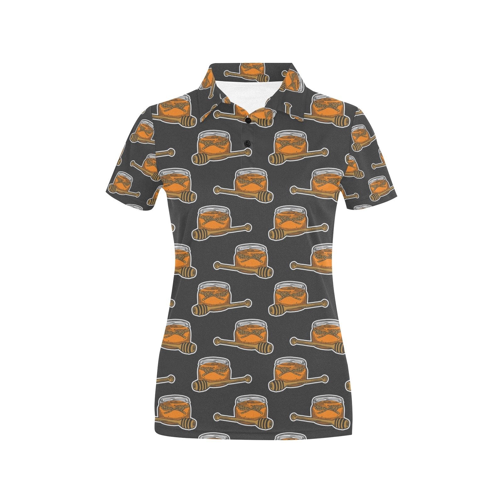 Honey Bee Print Design Women's Polo Shirt - Bluefink