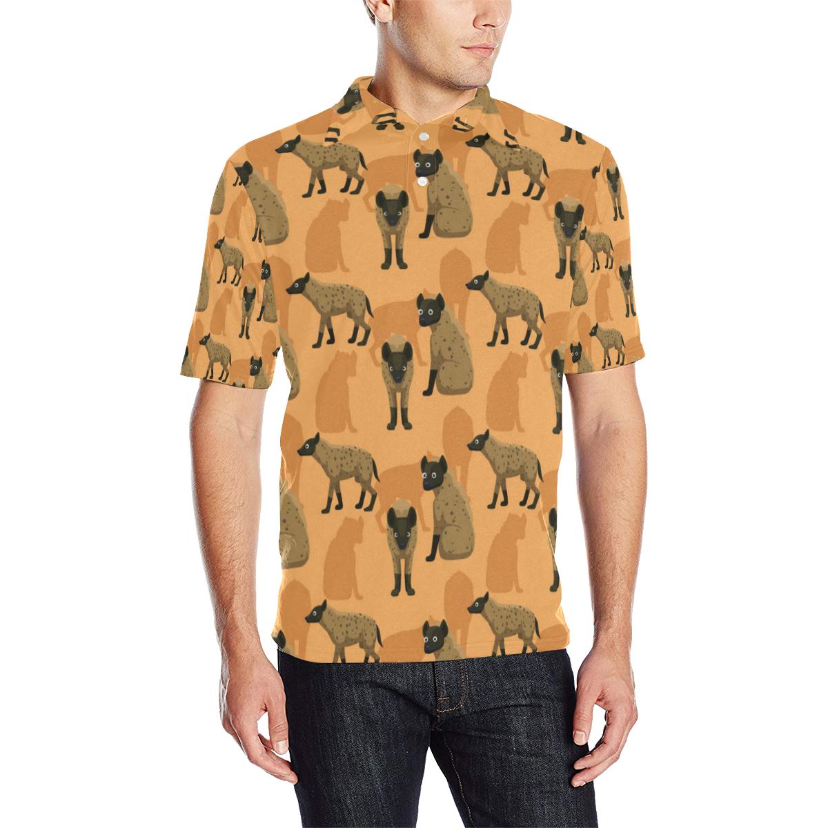 Hyena Pattern Print Design 01 Men Polo Shirt - Bluefink