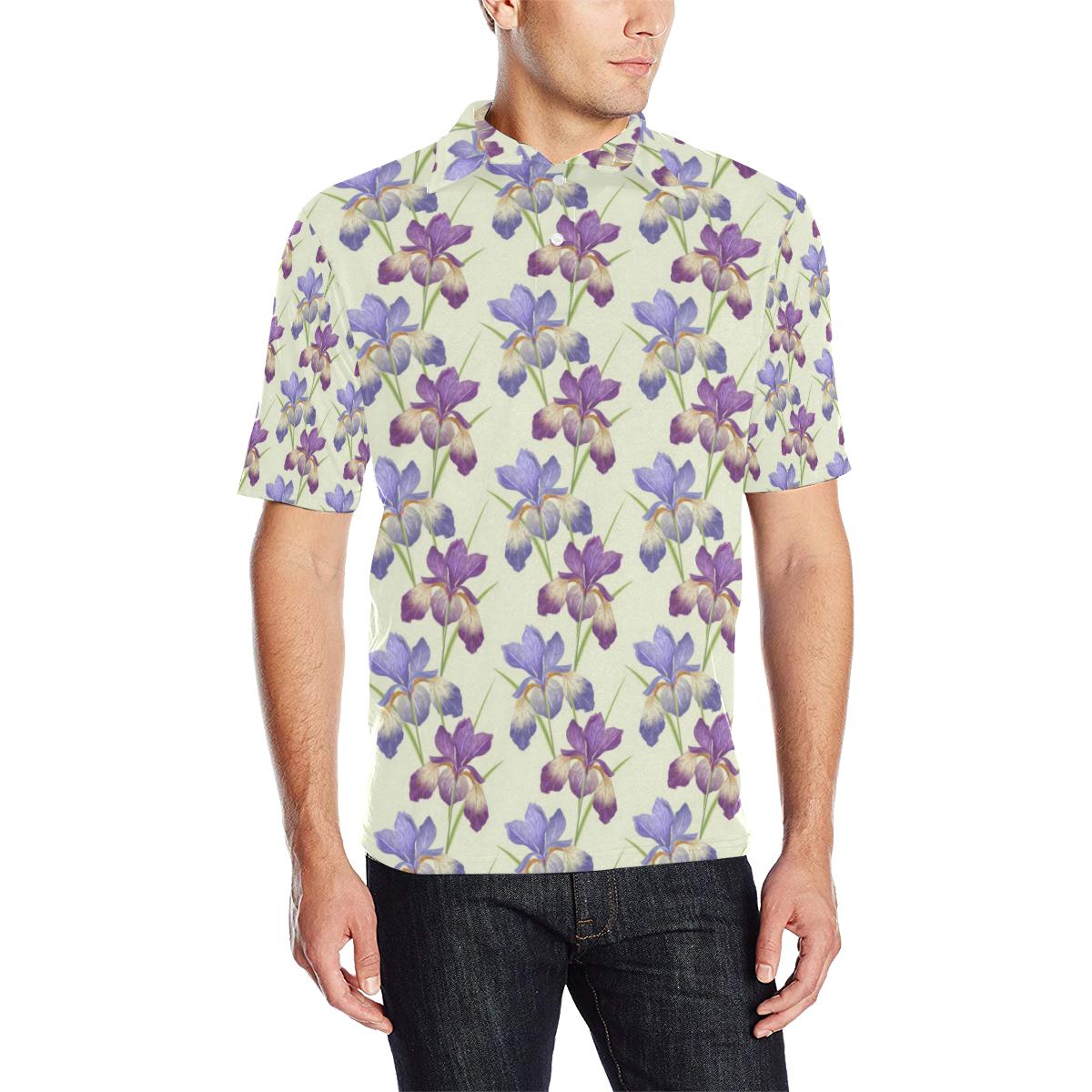 Iris Pattern Print Design Ir08 Men Polo Shirt - Bluefink