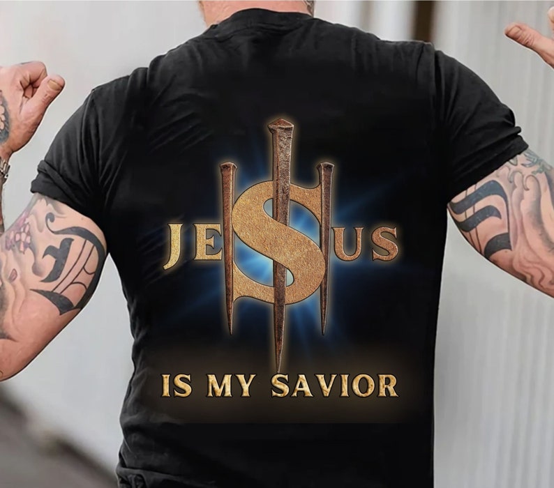 Jesus Is My Savior Christian T-Shirt with Bible Verse Design - Bluefink