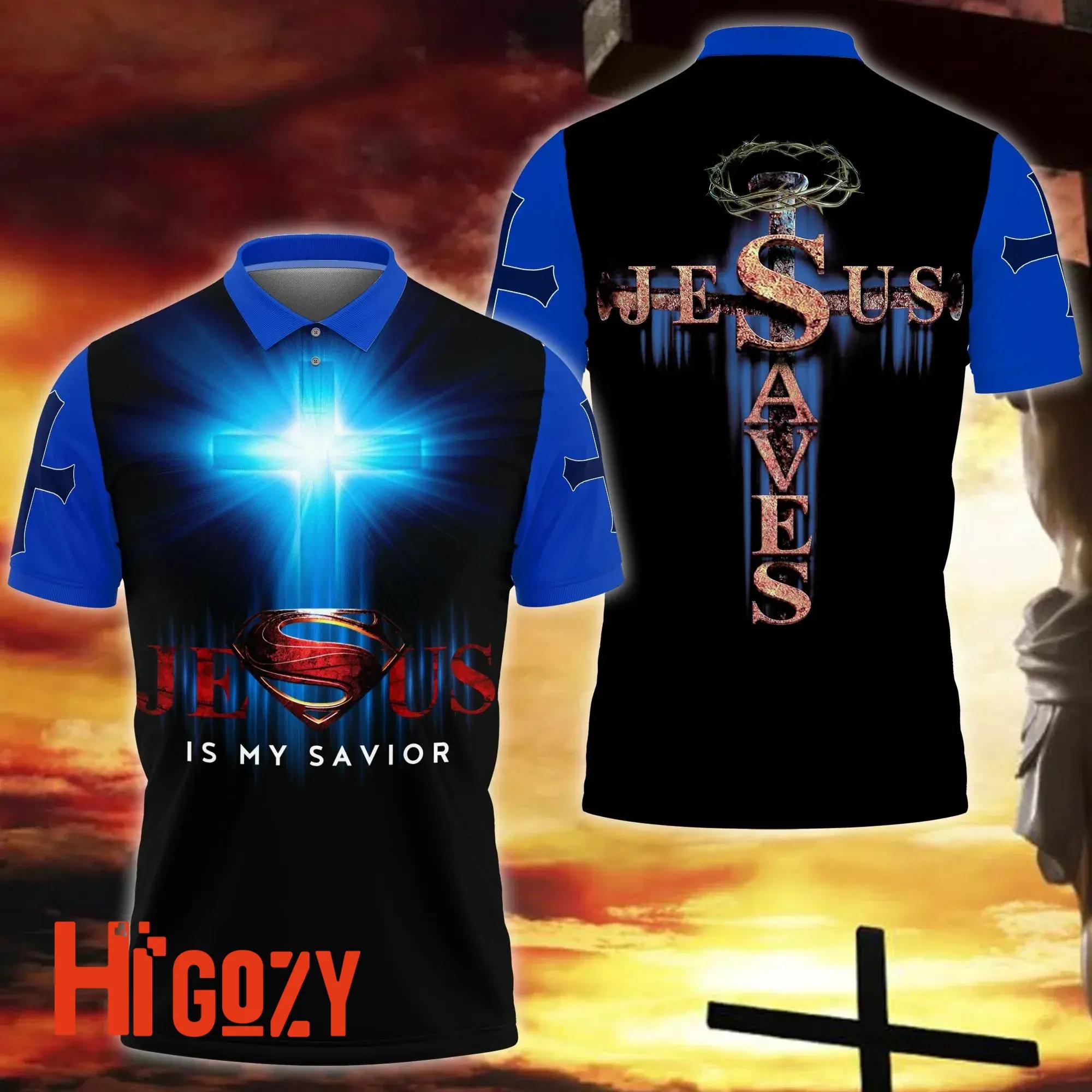 Jesus Unisex Polo T-Shirt - Sp377 - Bluefink