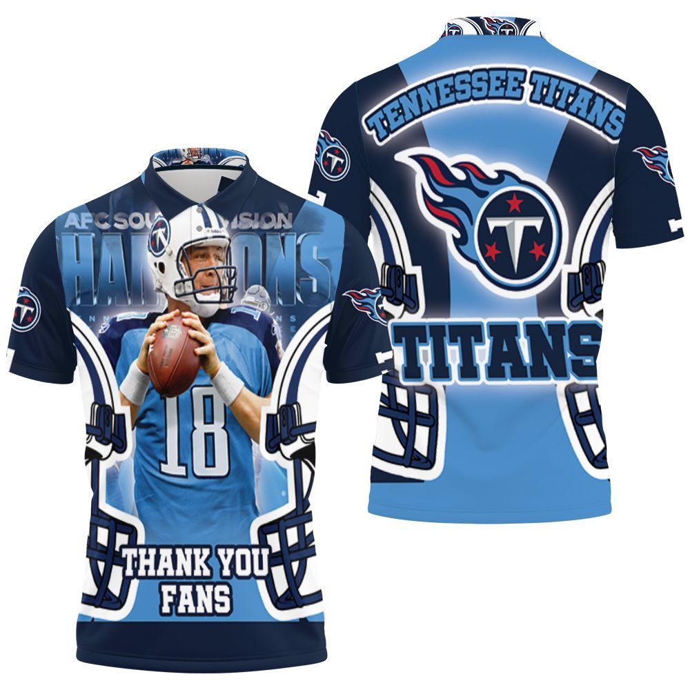 Josh Stewart 18 Tennessee Titans Afc South Division Champions Super Bowl 2021 3D Polo Shirt ...