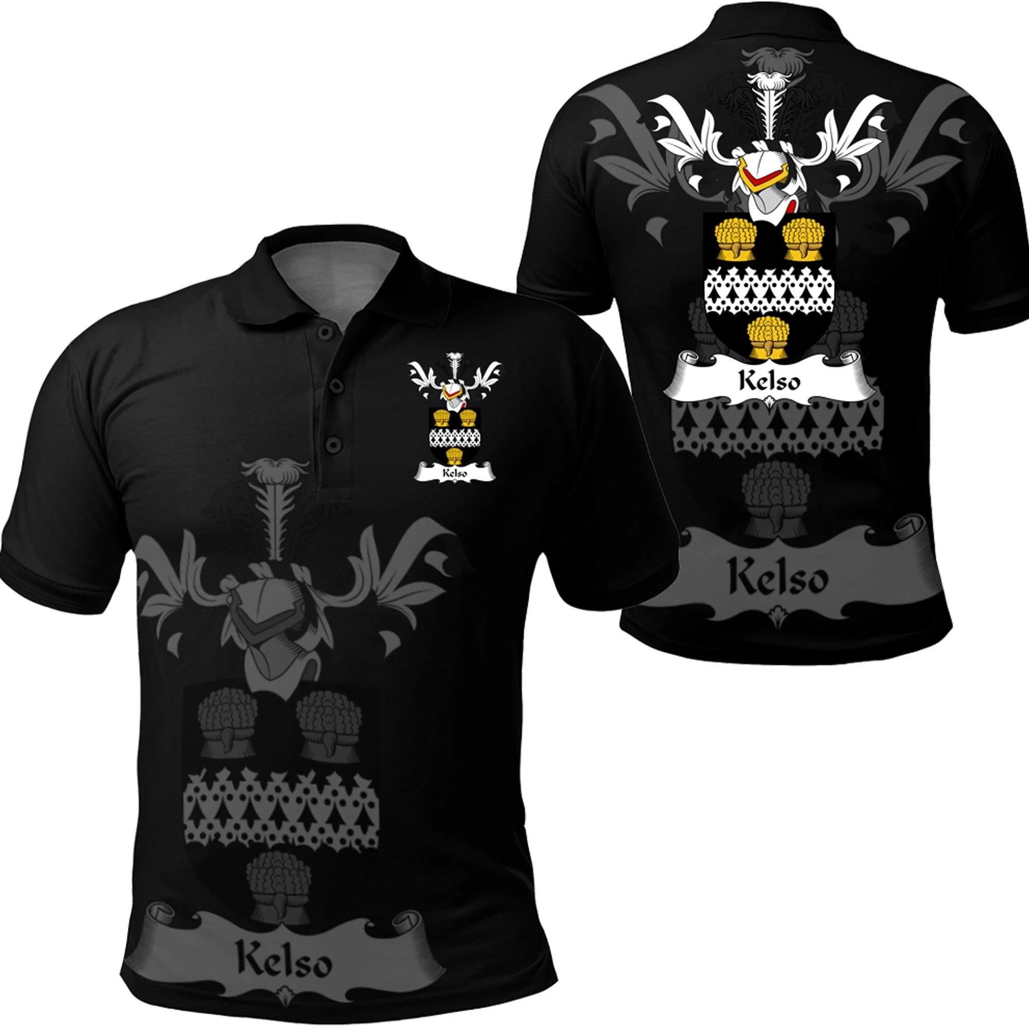 Kelso Family Crest Polo Shirt - Golf Shirt - Bluefink