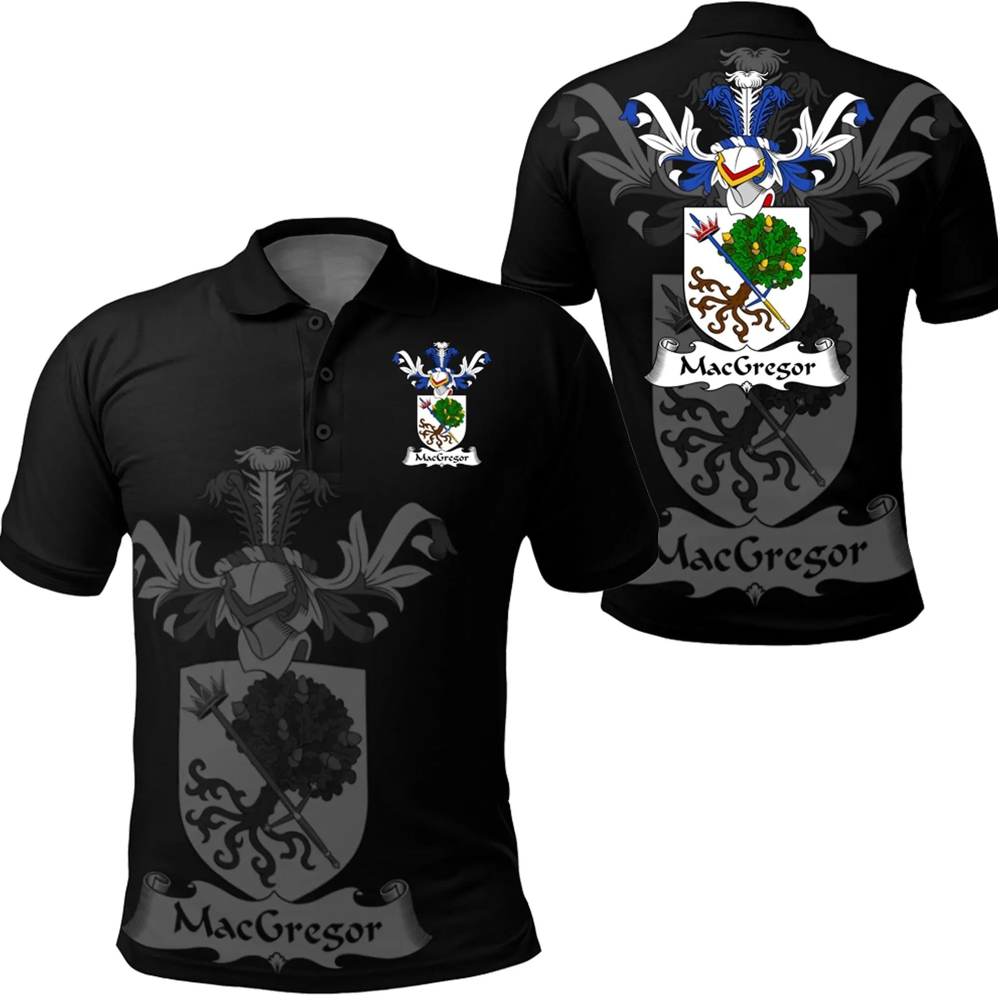MacGregor Family Crest Polo Shirt - Golf Shirt - Bluefink