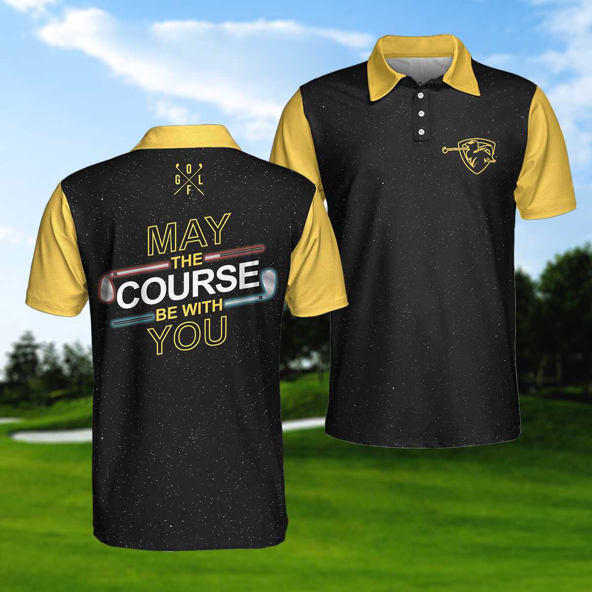 May The Course Be With You Golf Polo Shirt - Bluefink