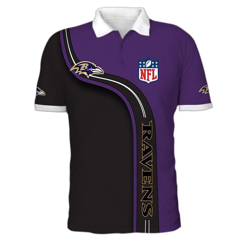 Men's Baltimore Ravens Polo Shirt 3D - Bluefink