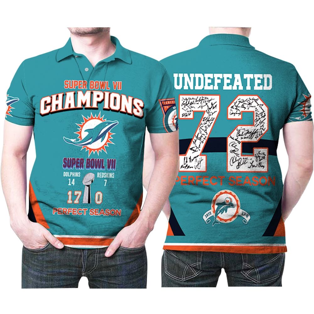Miami Dolphins Super Bowl Vii Champions 1972 Season Undefeated For Fan ...