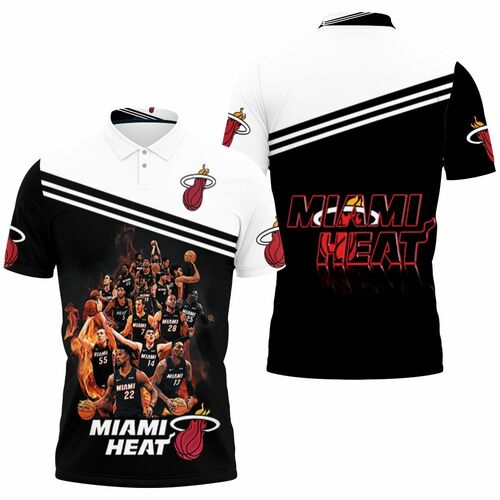 Miami Heat Legends On Flame Logo For Fan Polo Shirt - Bluefink