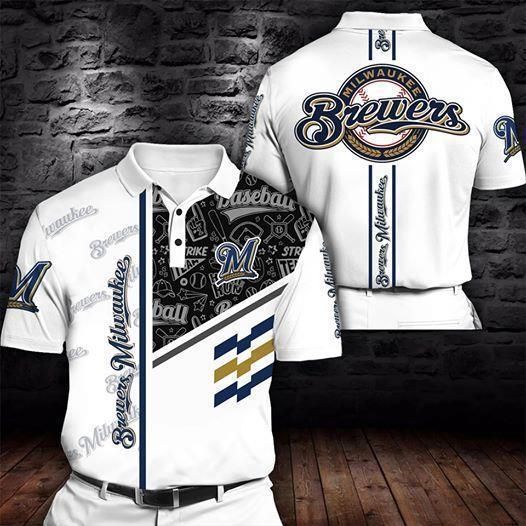 Milwaukee Brewers Mlb 3D Polo Shirt - Bluefink