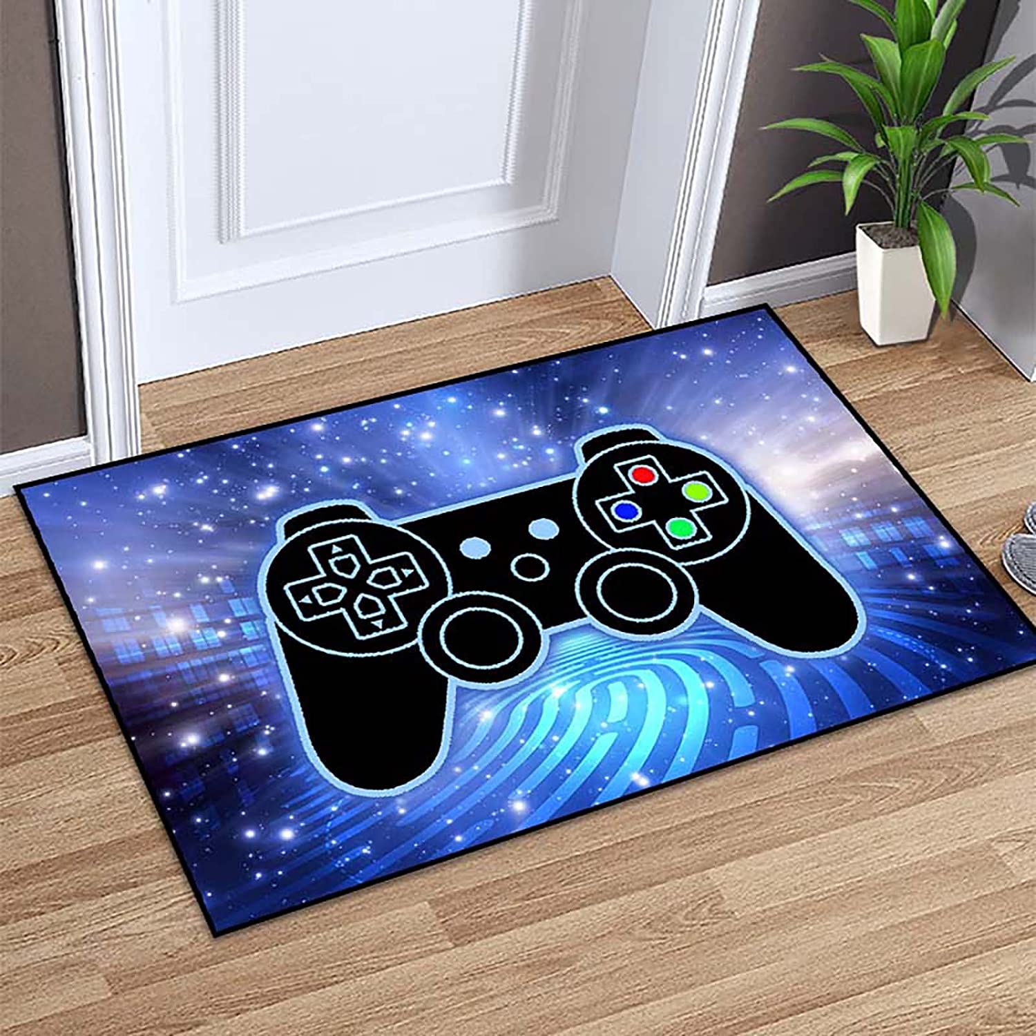 Modern Gaming Room: Future Game Theme Blue Starry Sky Gamepad ...